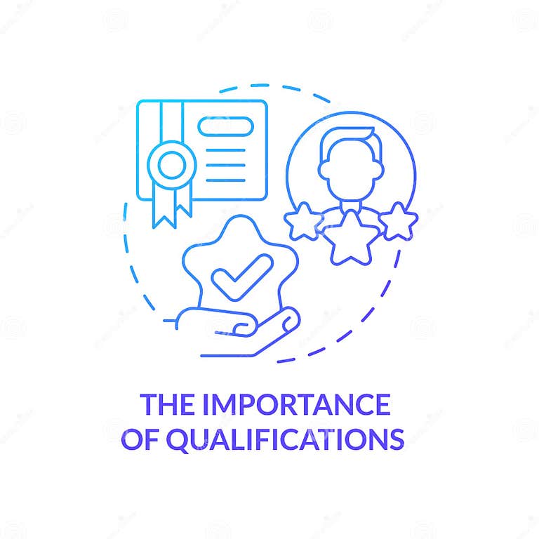 Importance of Qualifications Blue Gradient Concept Icon Stock Vector - Illustration of linear ...