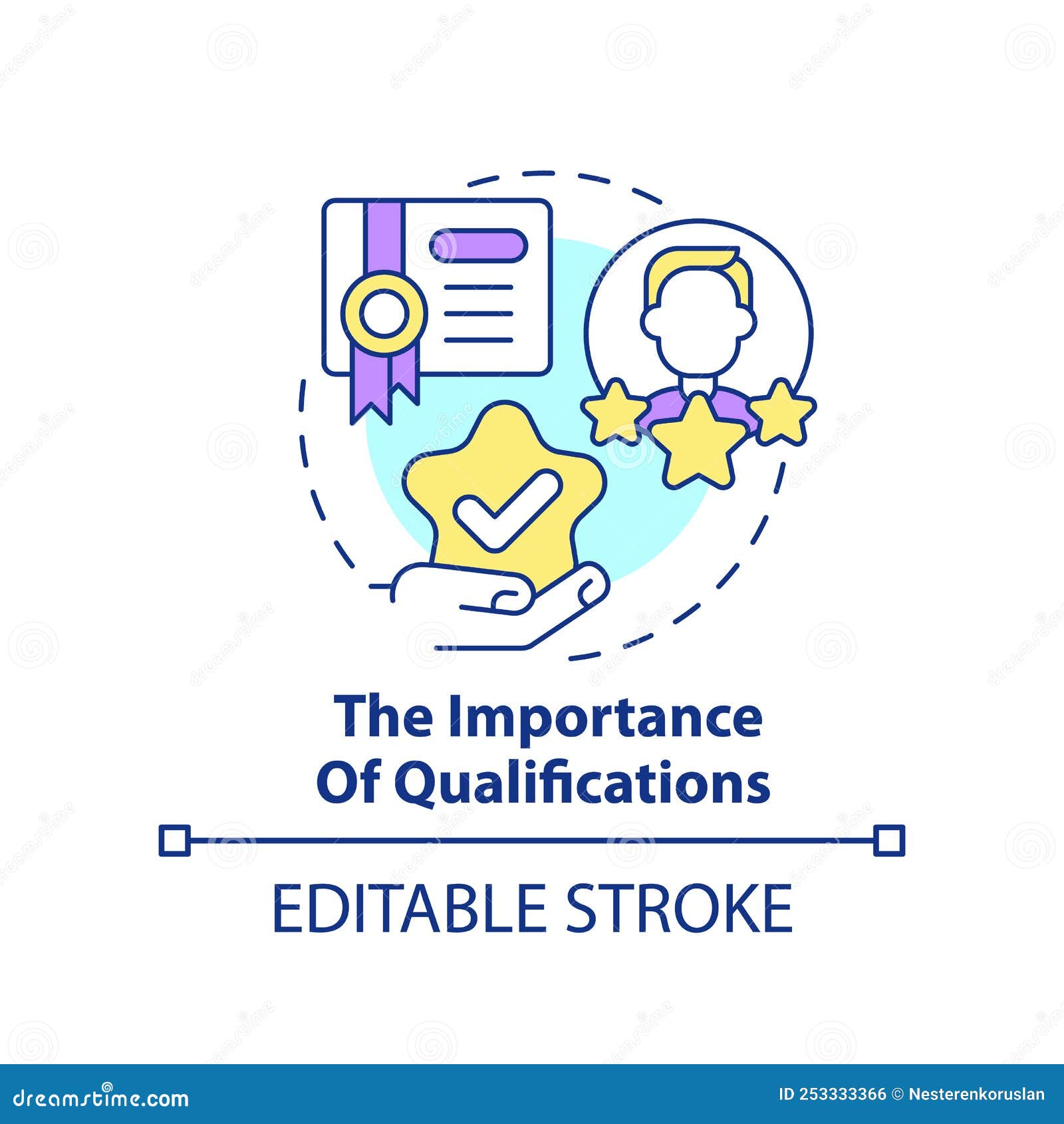 Importance of Qualifications Concept Icon Stock Vector - Illustration ...