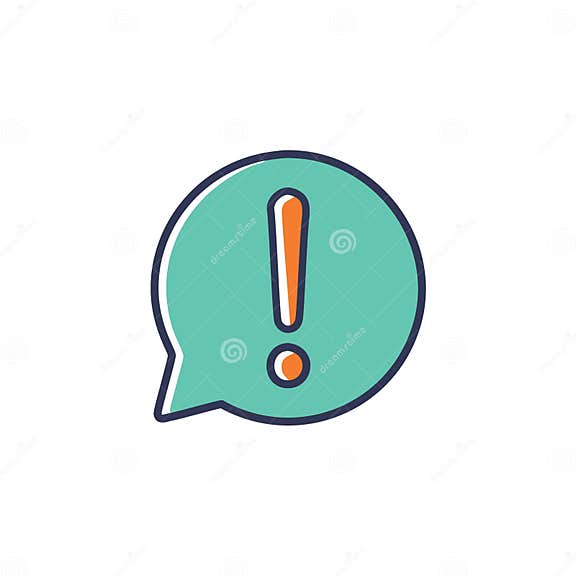 Important Alert in Speech Bubble Icon. Brightly Colored Icon of an ...