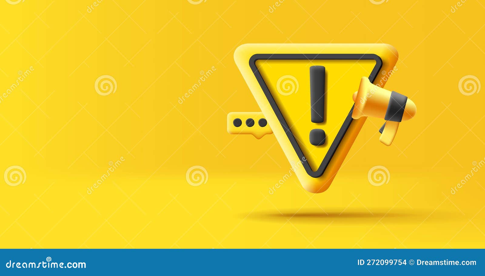 Important Announcement 3d Render Soft Shaped Triangle, Yellow with ...