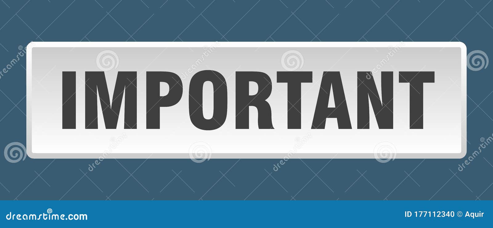 Important Button. Important Square Isolated Push Button Stock Vector ...