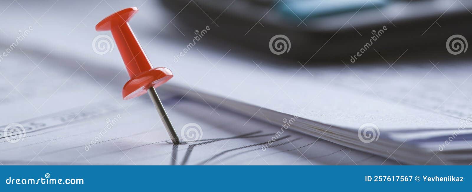 Important Date and Calendar Appointment. Pin on Calendar Stock Image ...