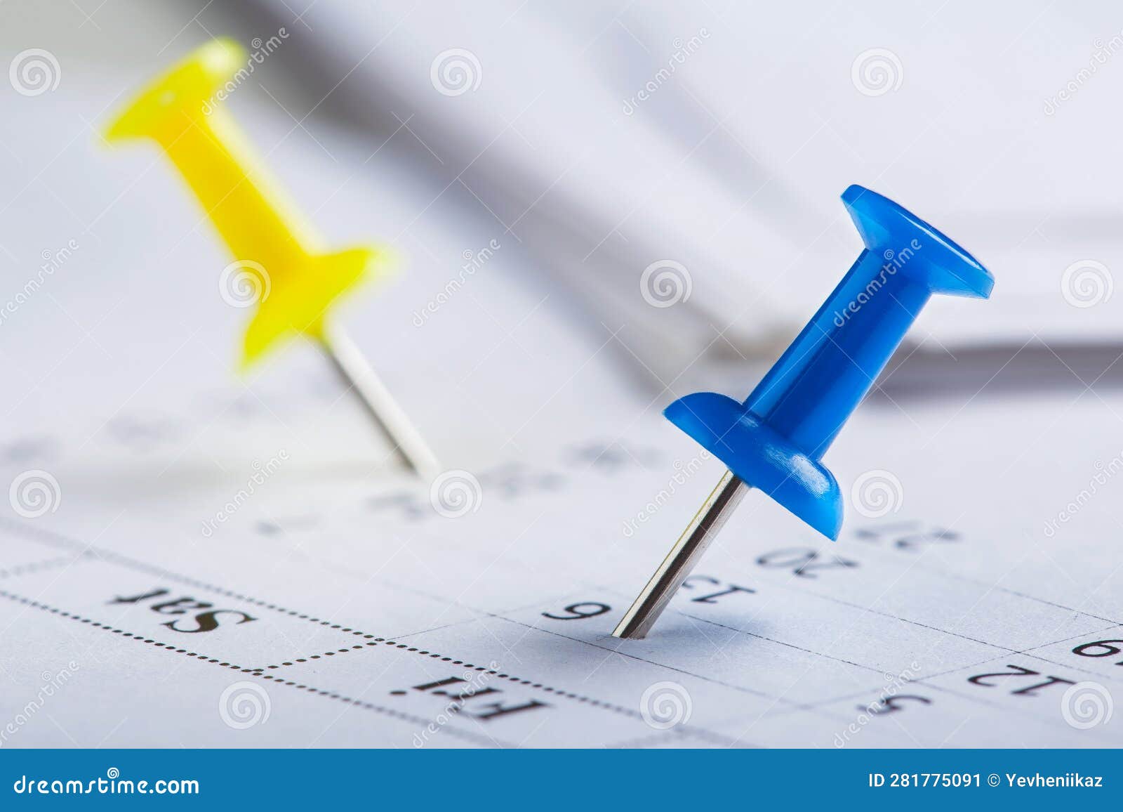 Important Date and Calendar Appointment. Pin on Calendar Stock Image ...