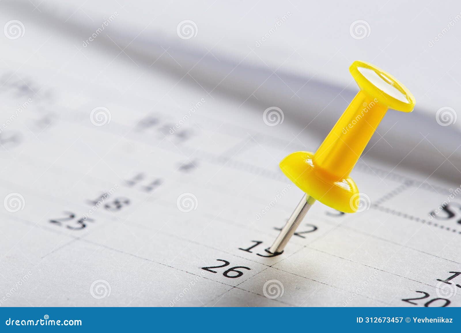 Important Date and Calendar Appointment. Pin on Calendar Stock Image ...