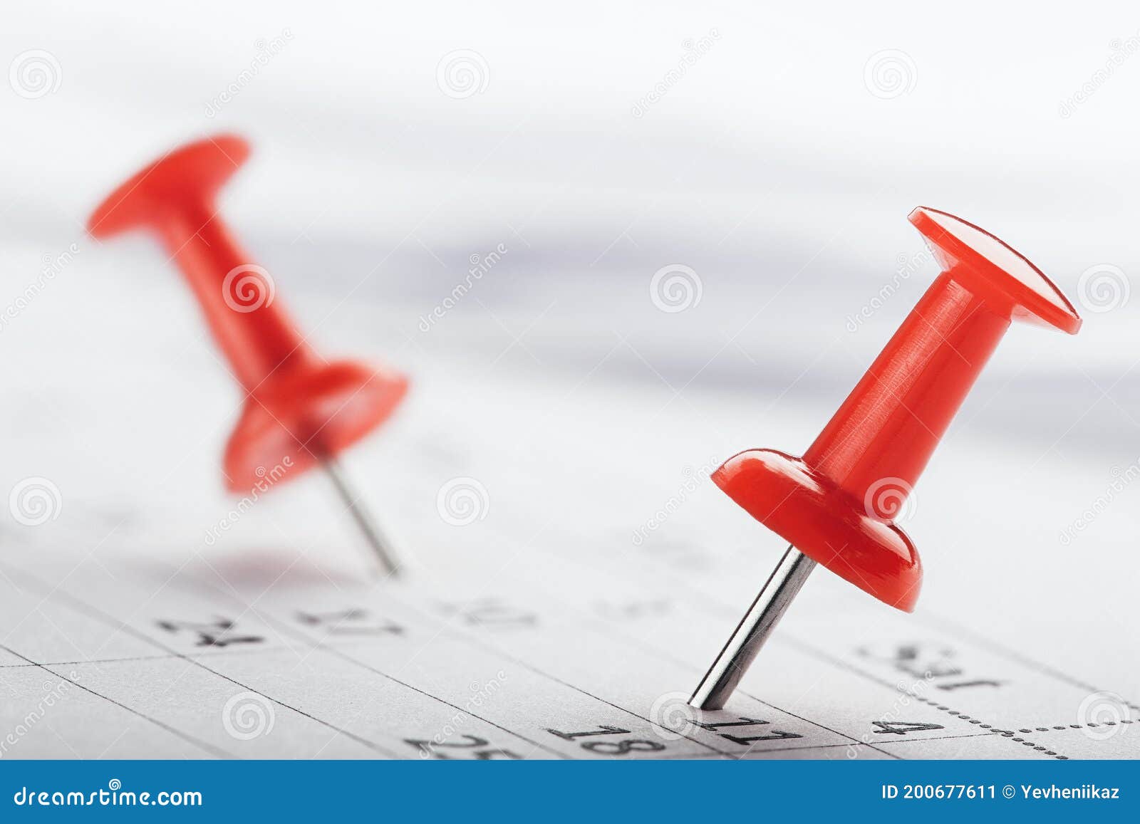 Important Date and Calendar Appointment.Pins on Calendar Stock Image ...