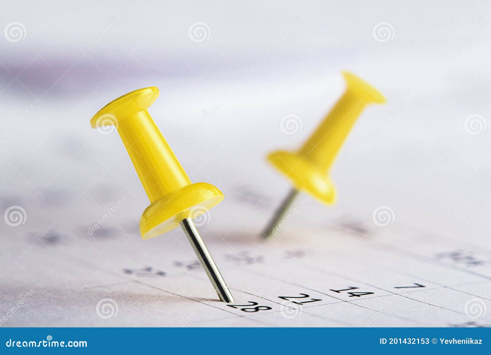 Important Date and Calendar Appointment.Pins on Calendar Stock Image ...