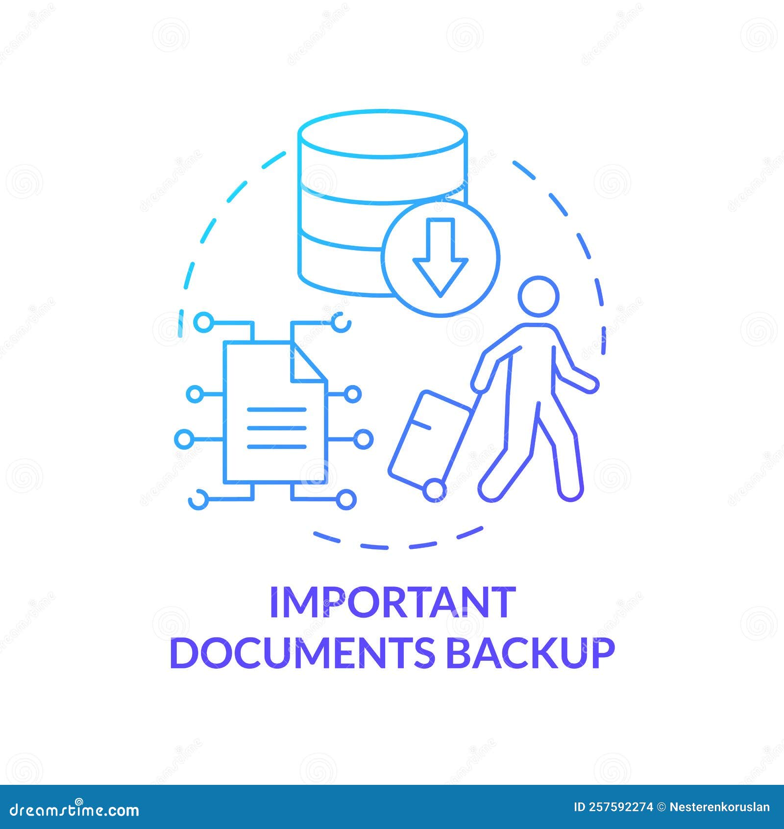 Important Document Backup Blue Gradient Concept Icon Stock Vector ...