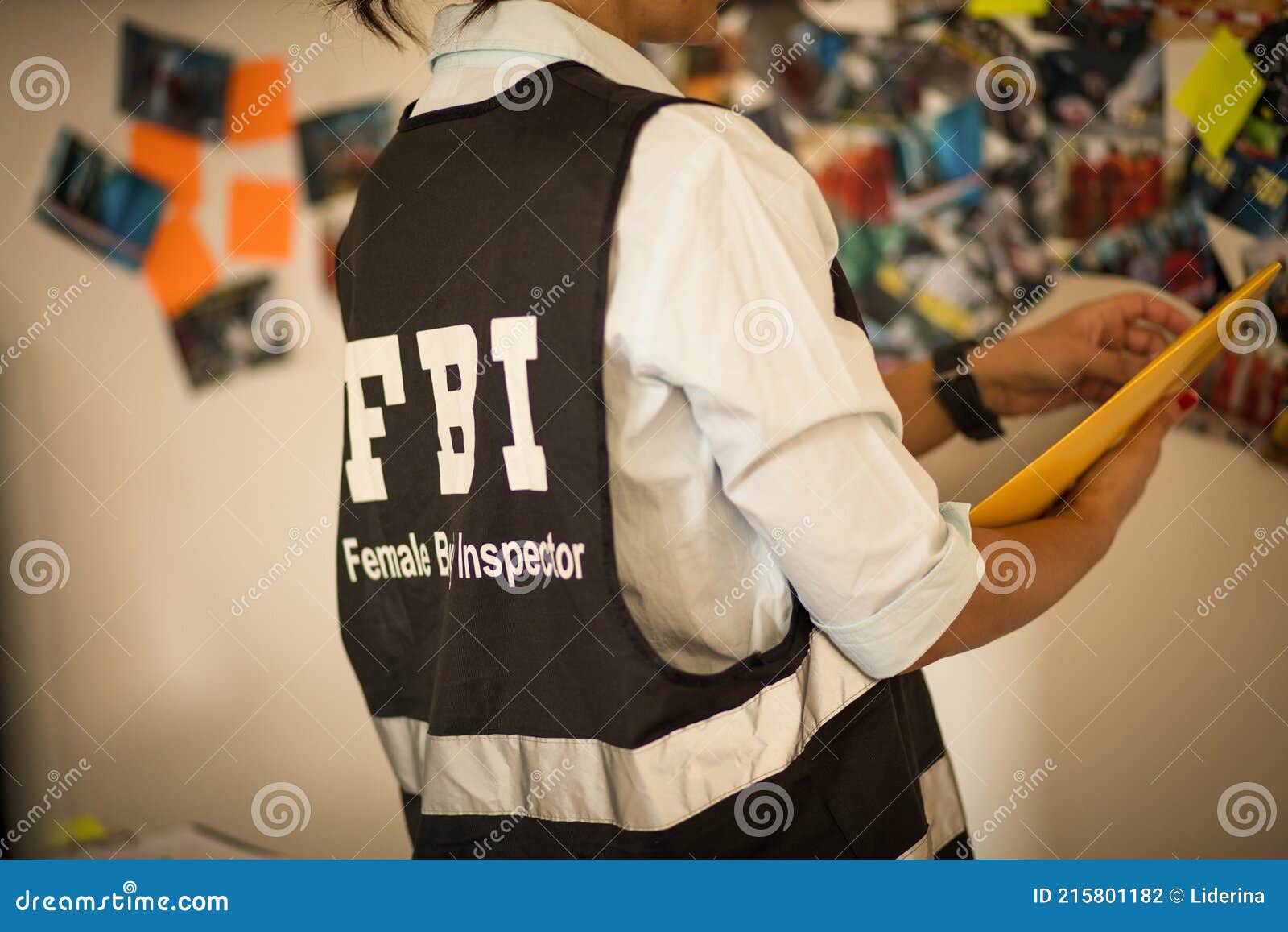 Important Document. FBI Woman in Office. Close Up Stock Photo - Image ...