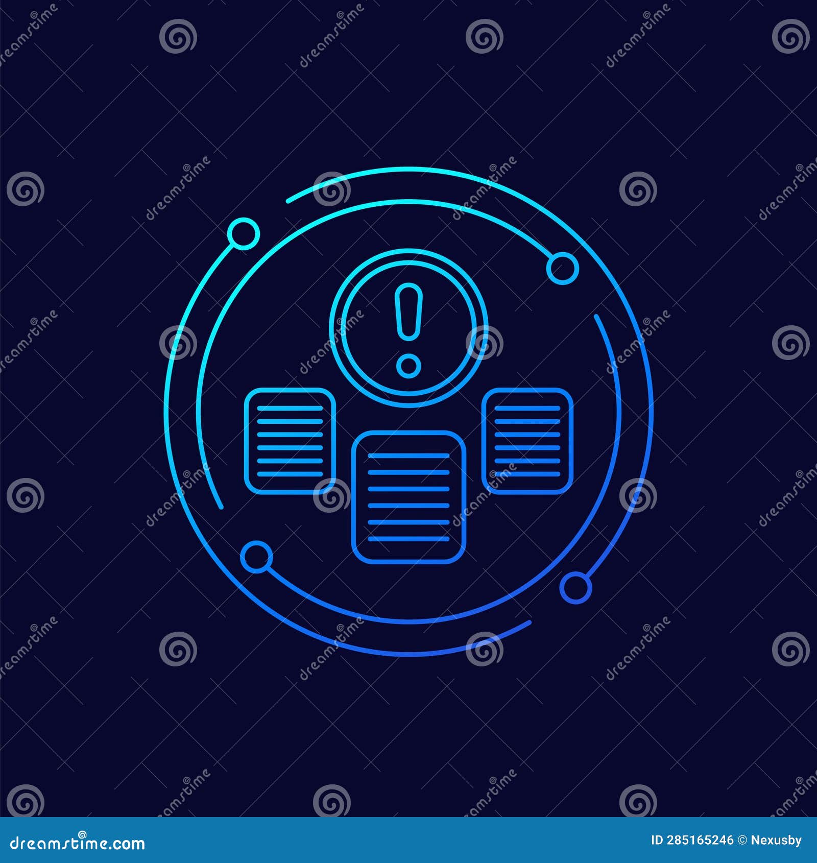 Important Documents Icon, Linear Design Stock Vector - Illustration of ...