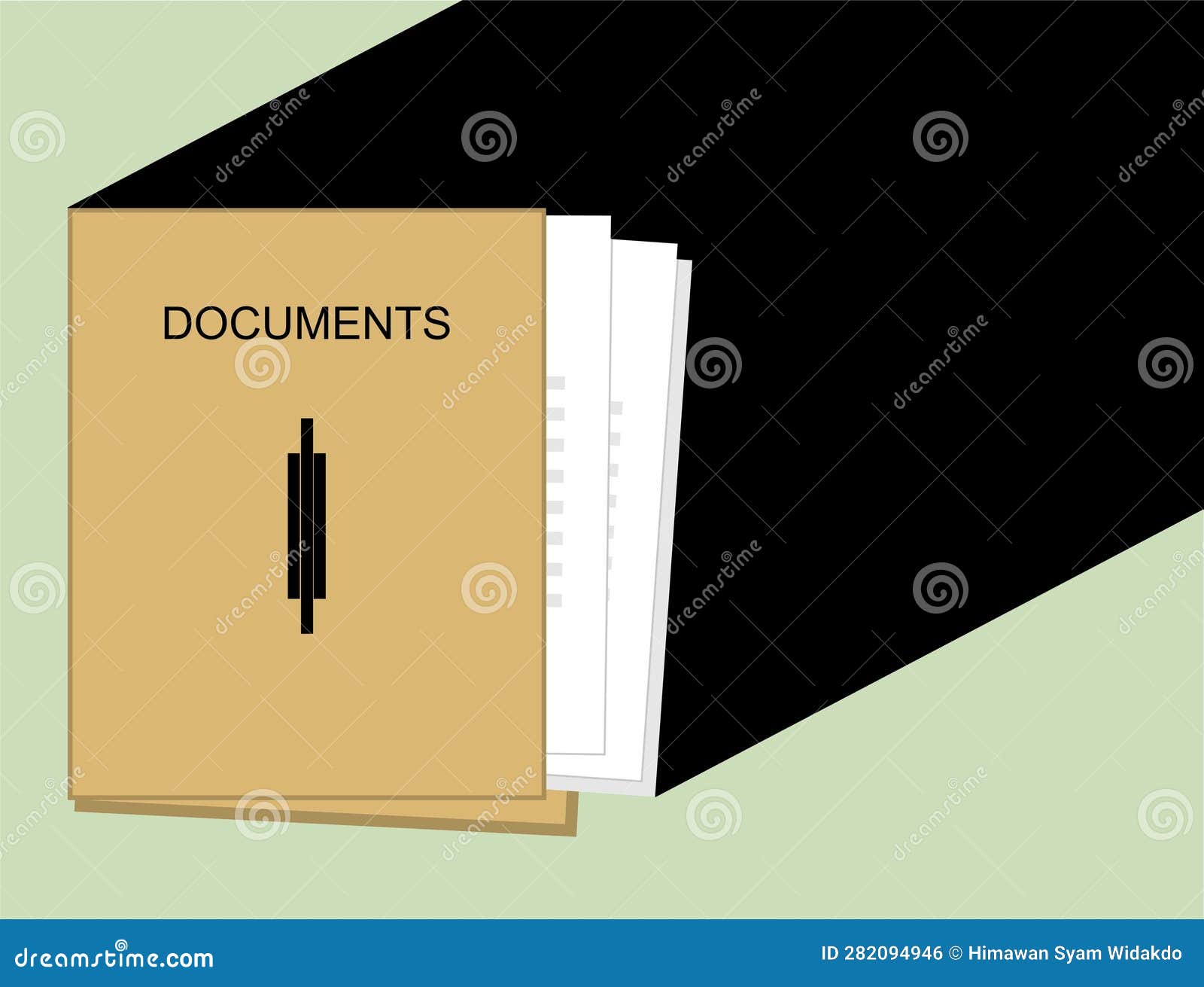 Important Documents Inside a Brown Folder Stock Vector - Illustration ...