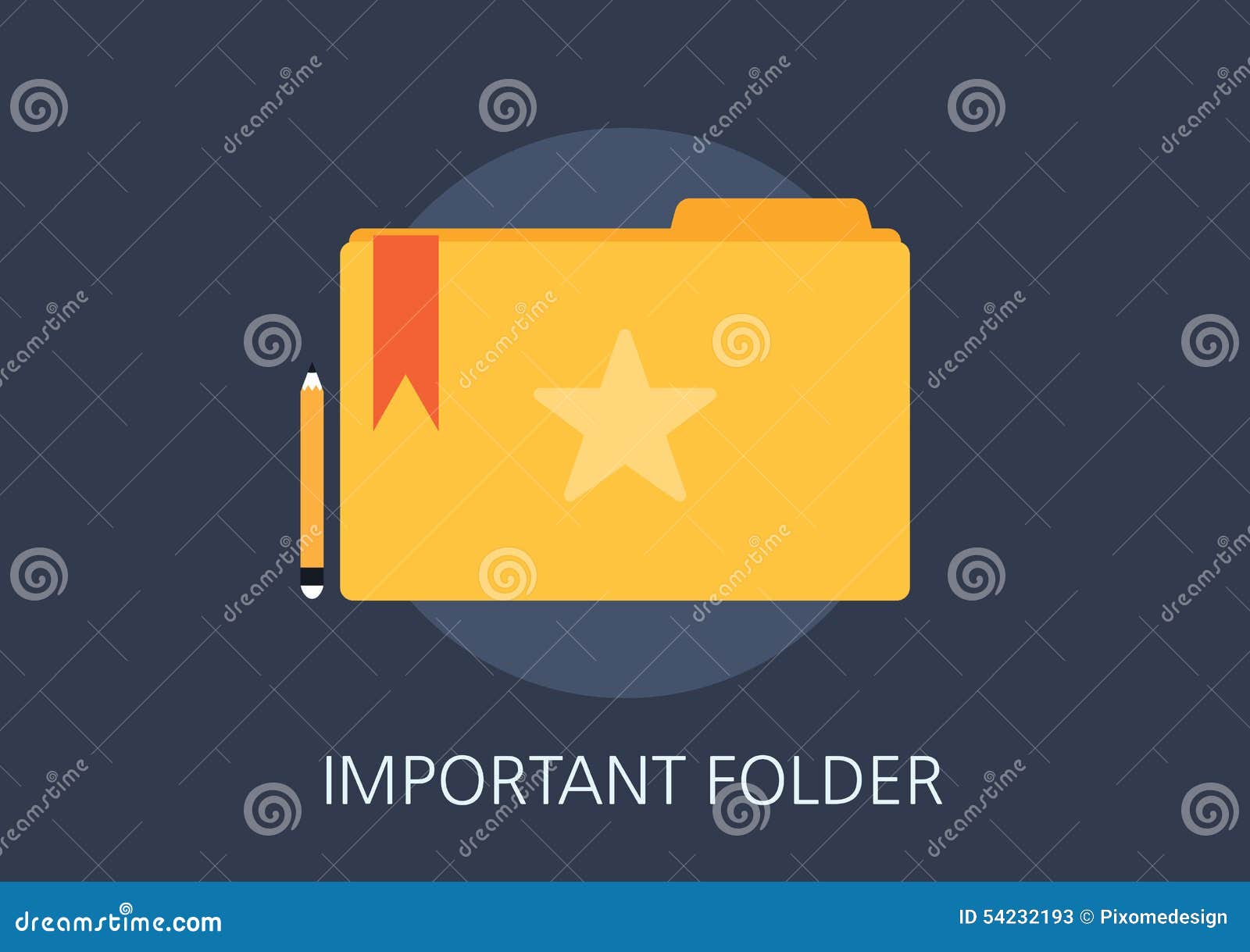 Important Folder Concept Flat Icon Stock Vector - Illustration of ...