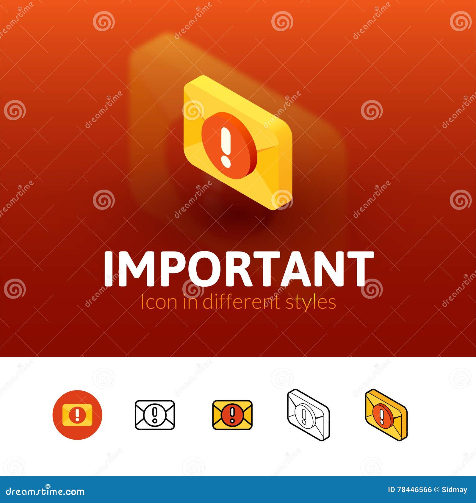 Important Icon in Different Style Stock Vector - Illustration of modern ...