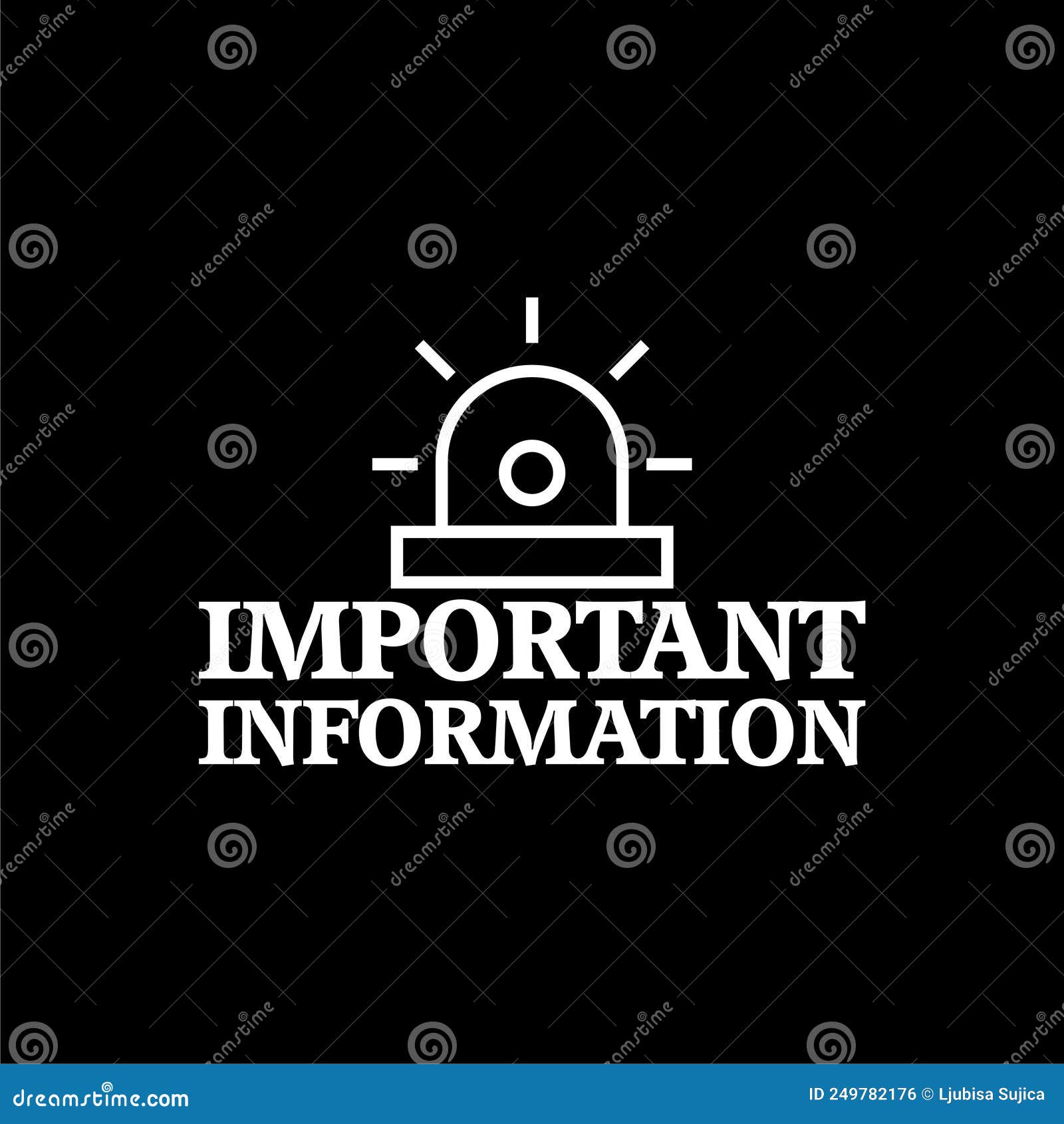 Important Information Logo Isolated on Dark Background Stock Vector ...