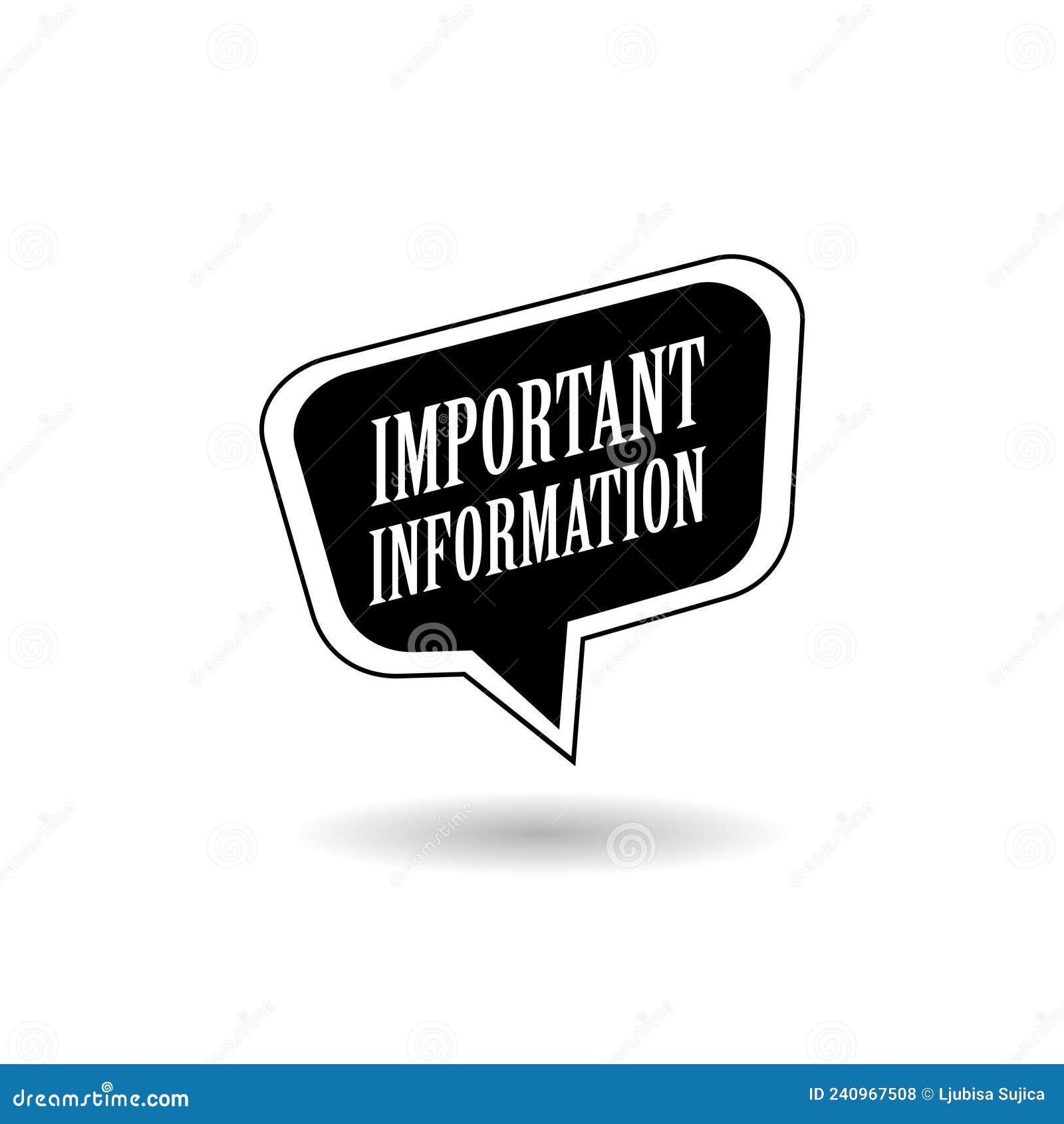 Important Information Sign Icon with Shadow Stock Vector - Illustration ...