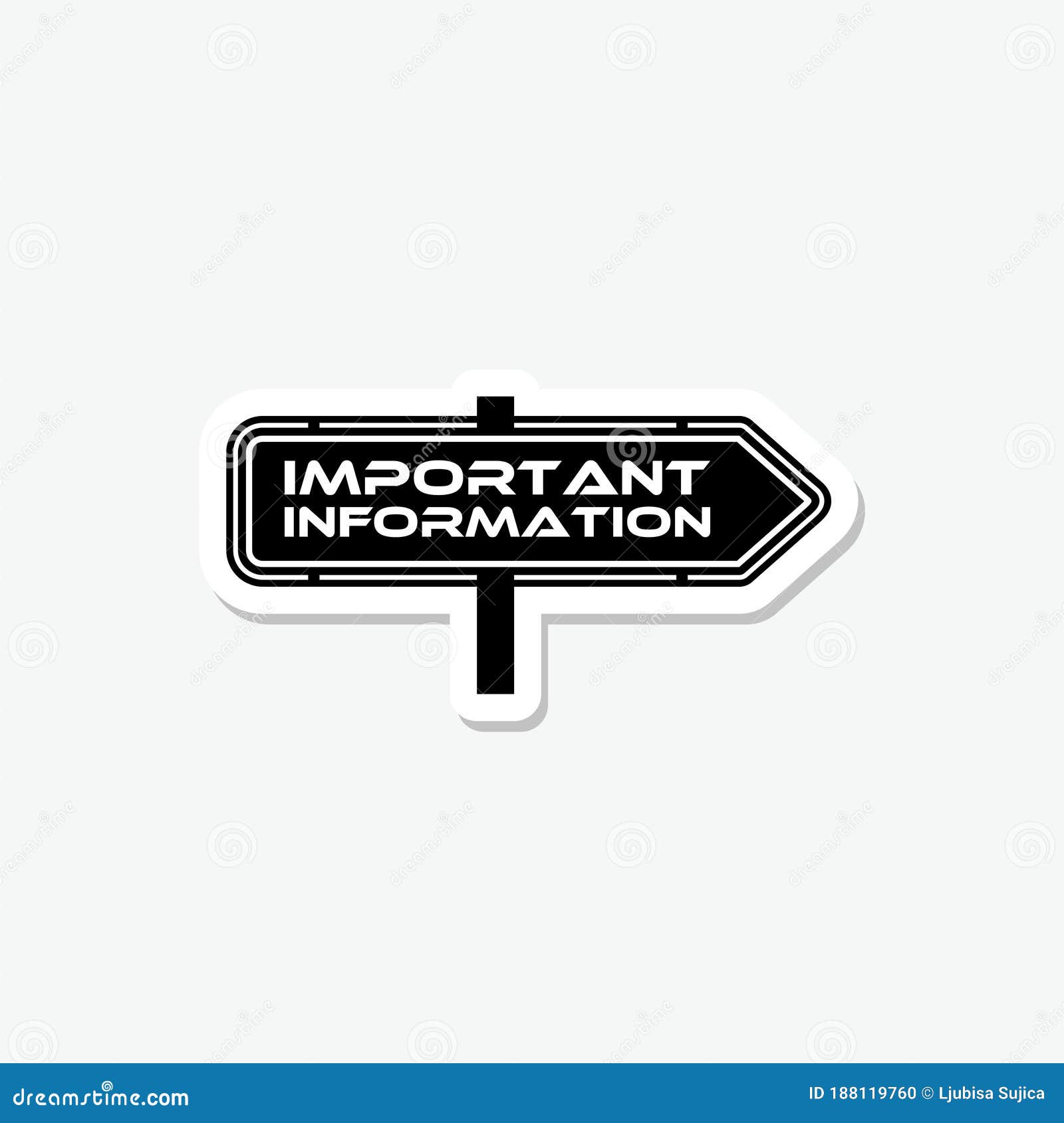 Important Information Sticker Isolated on Gray Background Stock Vector ...