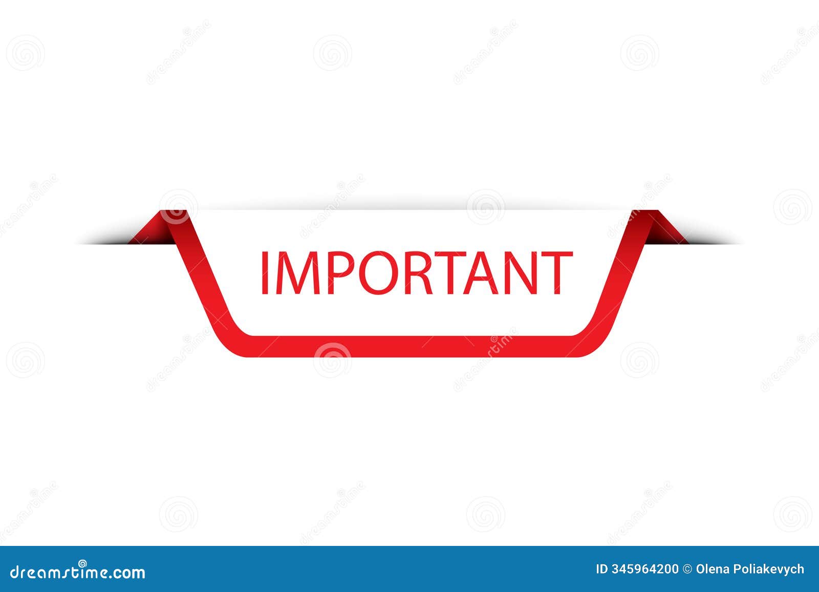Important Label Tag. Red Attention Banner. Bold Typography Icon. Vector ...