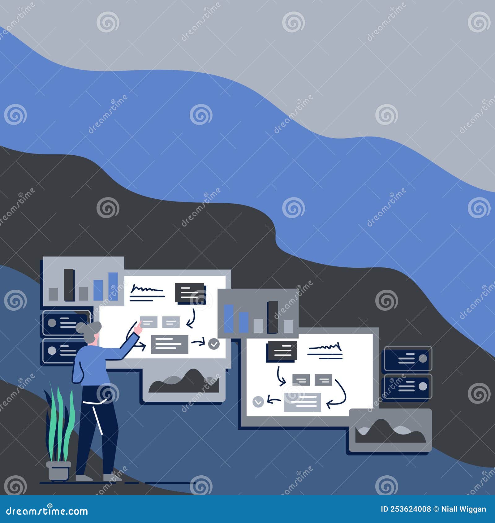 Important Message Presented on Board with Charts and Arrows Around ...