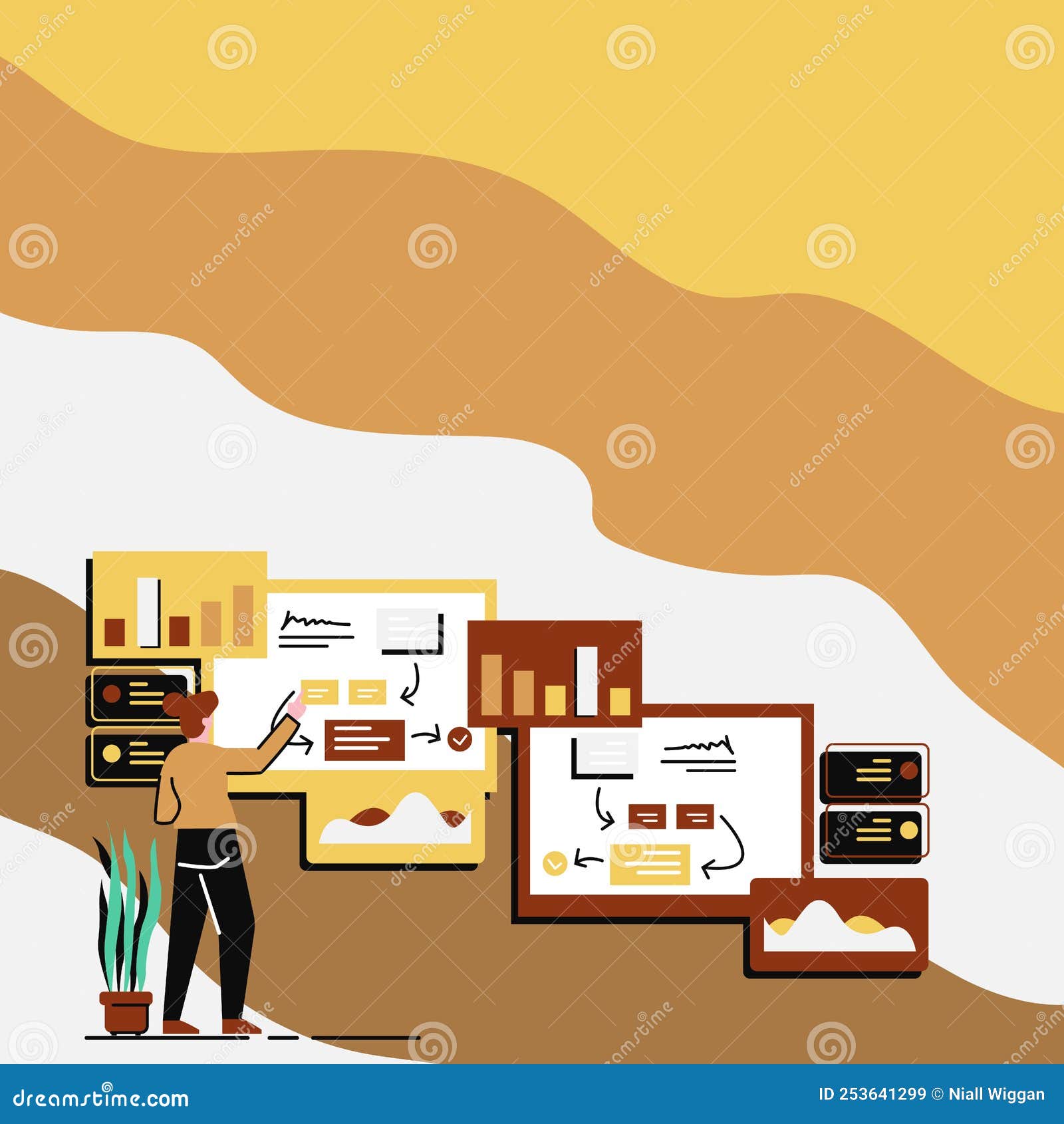 Important Message Presented on Board with Charts and Arrows Around ...