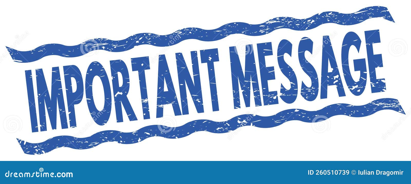 IMPORTANT MESSAGE Text on Blue Lines Stamp Sign Stock Illustration ...