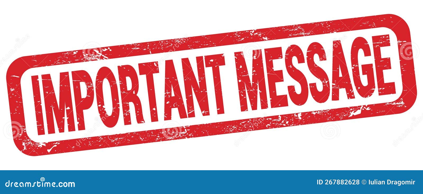 IMPORTANT MESSAGE Text Written on Red Rectangle Stamp Stock ...