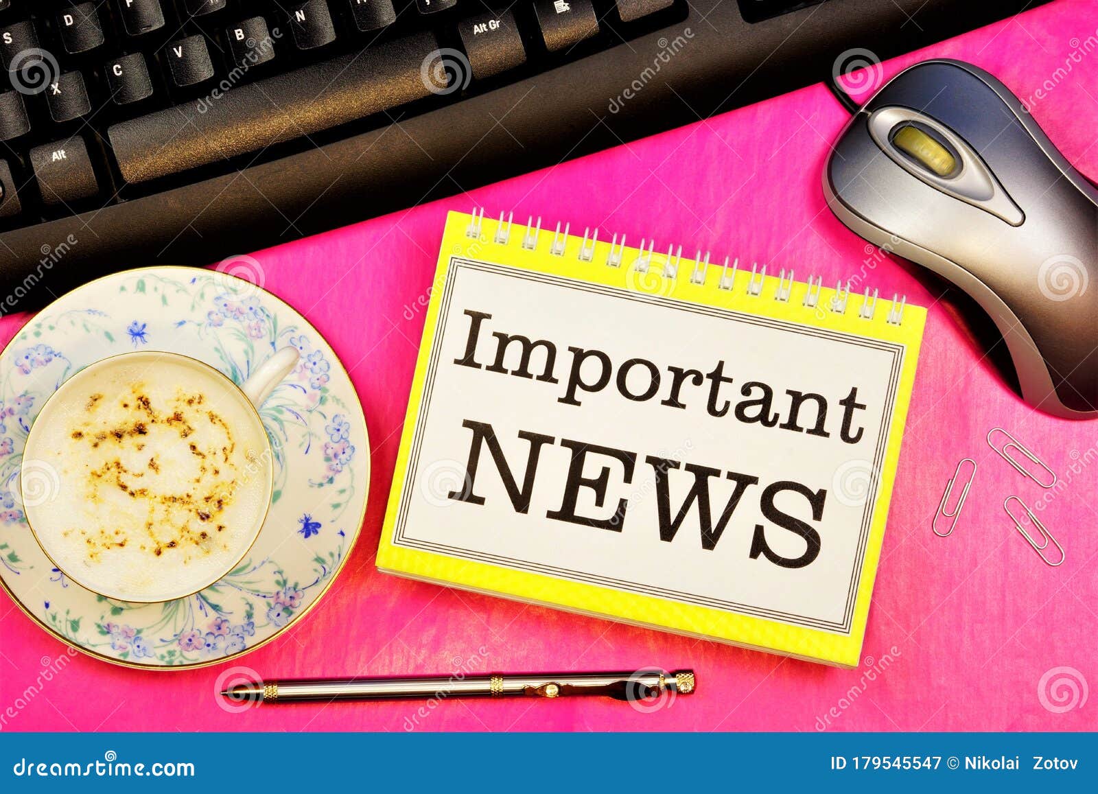 Important News-a Message from a Text in a Notebook about Significant ...