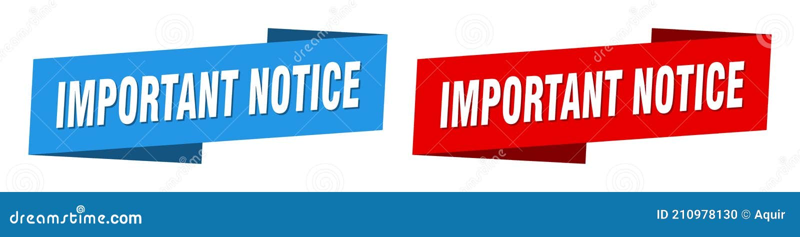 Important Notice Banner. Important Notice Ribbon Label Sign Set Stock ...