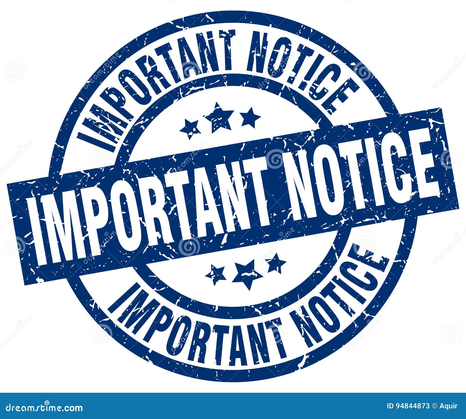 Important Notice Blue Round Stamp Stock Vector - Illustration of ...