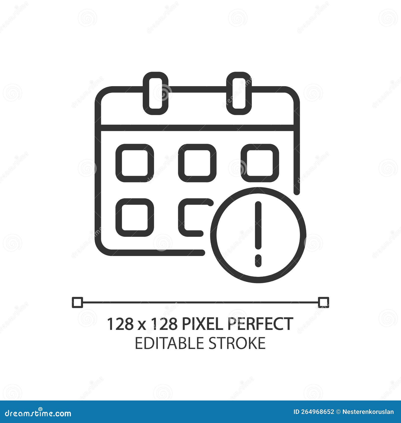 Important Notification from Calendar Pixel Perfect Linear Icon Stock ... Important Notification from Calendar Pixel Perfect Linear Icon Stock ...