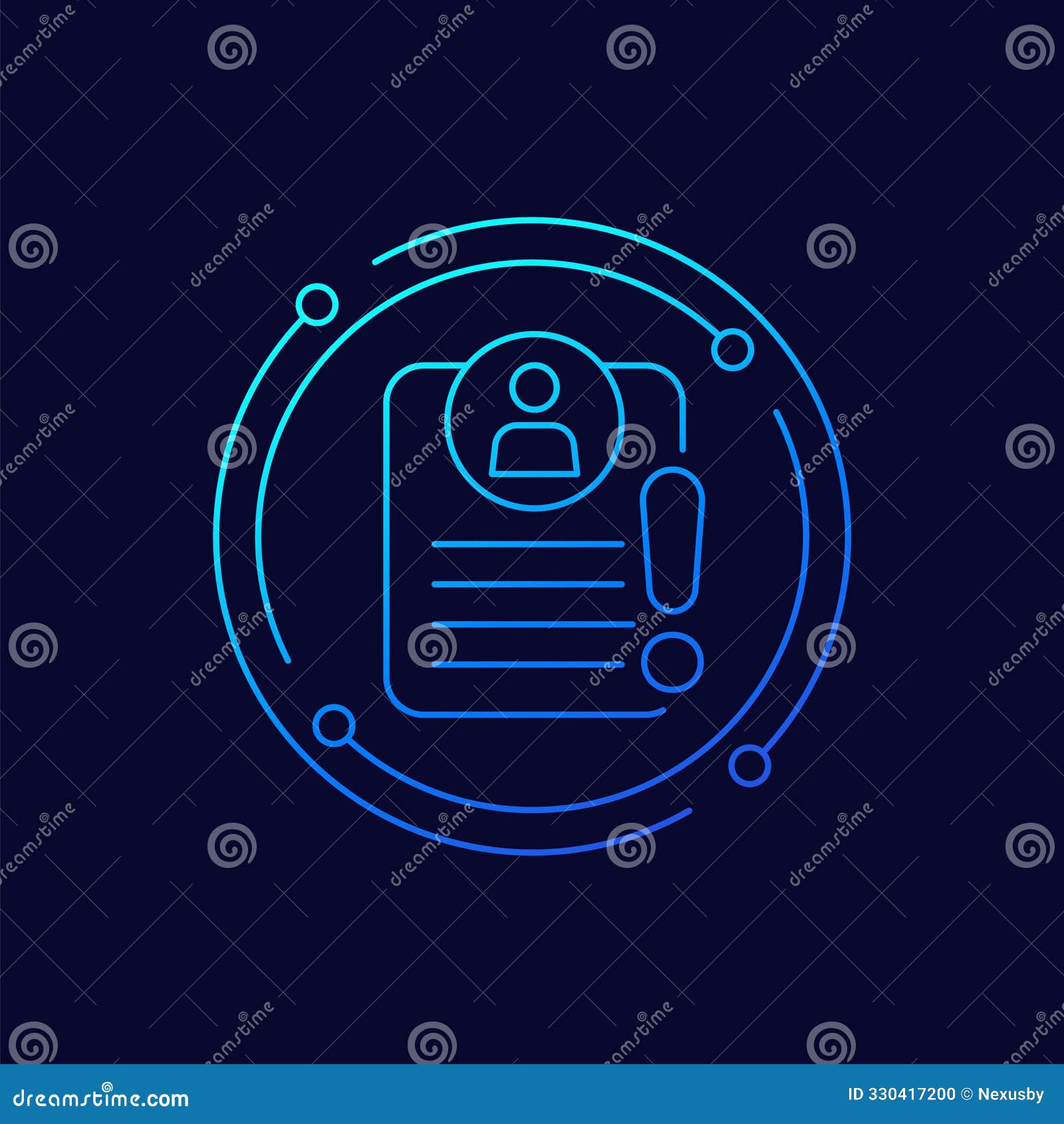 Important Personal Data Icon, Linear Design Stock Vector - Illustration of social, data: 330417200