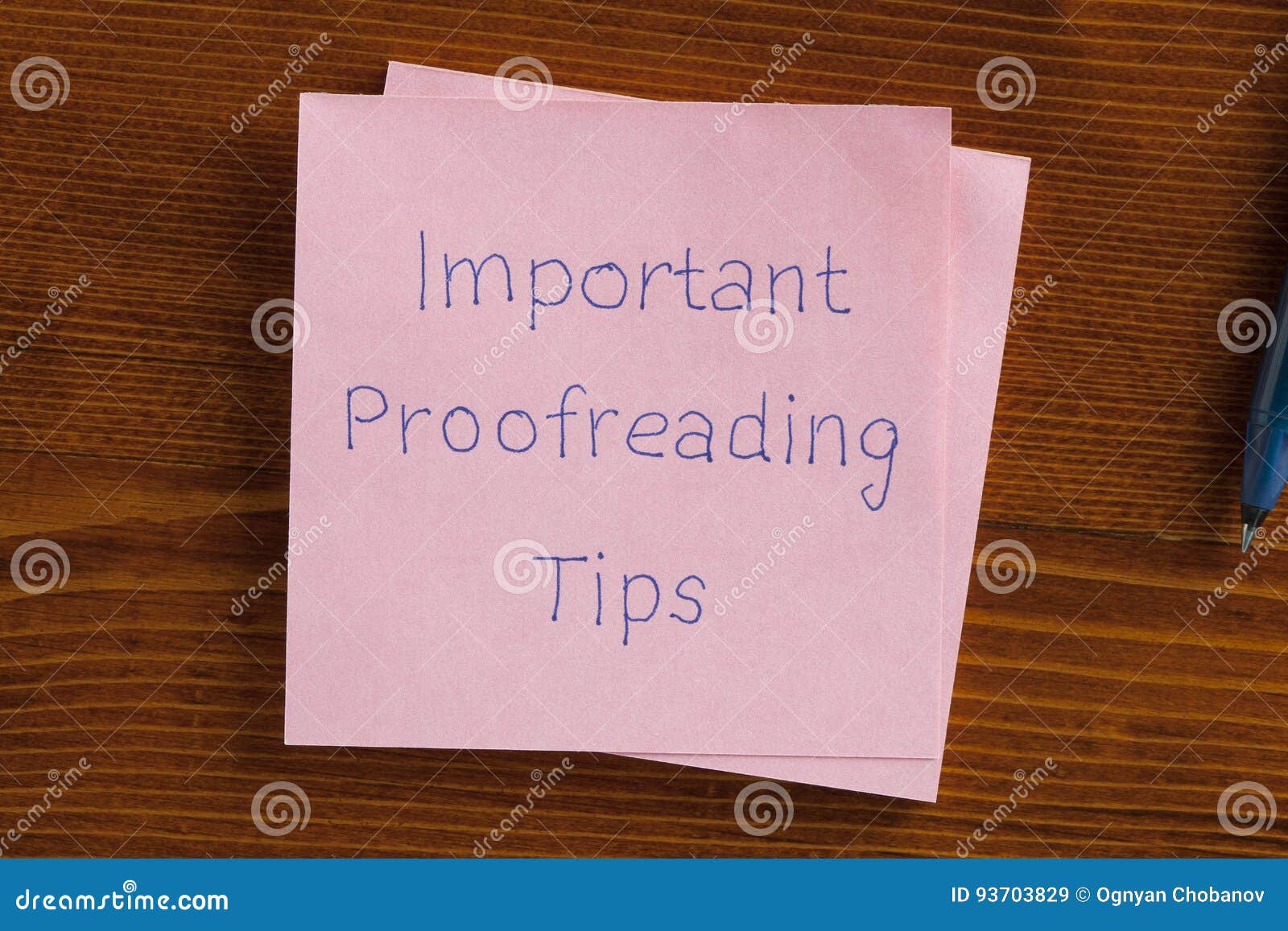 Important Proofreading Tips Written on a Note Stock Image - Image of ...