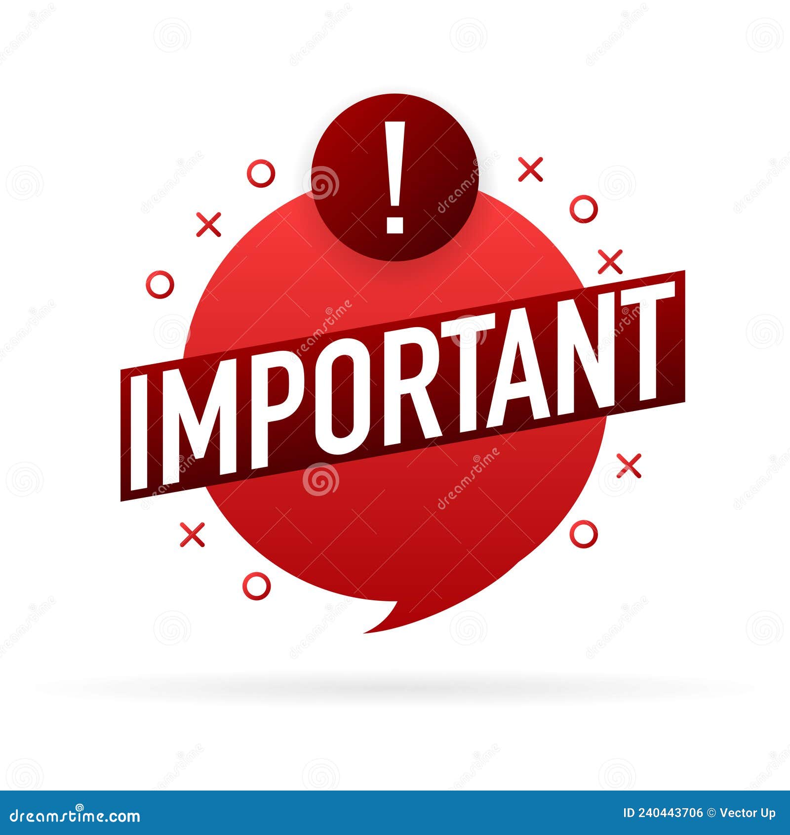 Important Red Banner in Flat Style on White Background. Vector ...