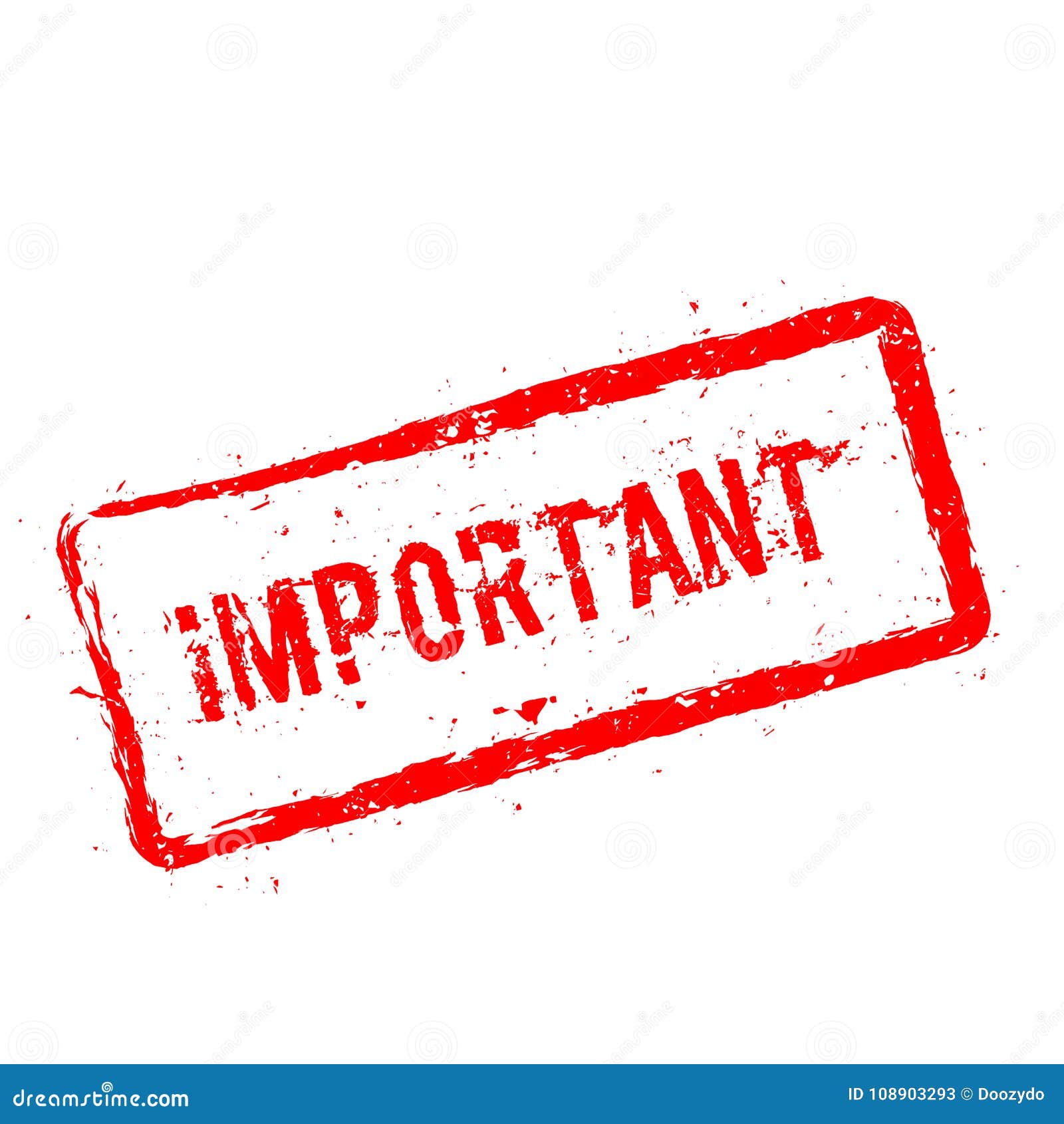 Important Red Rubber Stamp Isolated on White. Stock Vector ...