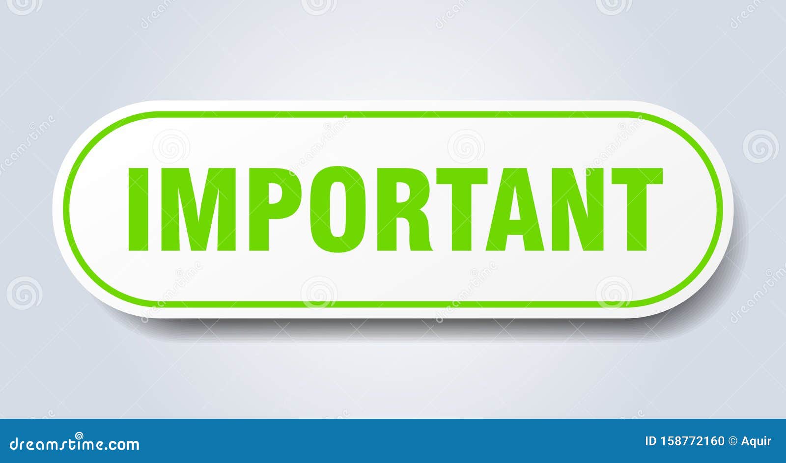 Important sticker. stock vector. Illustration of stamp - 158772160