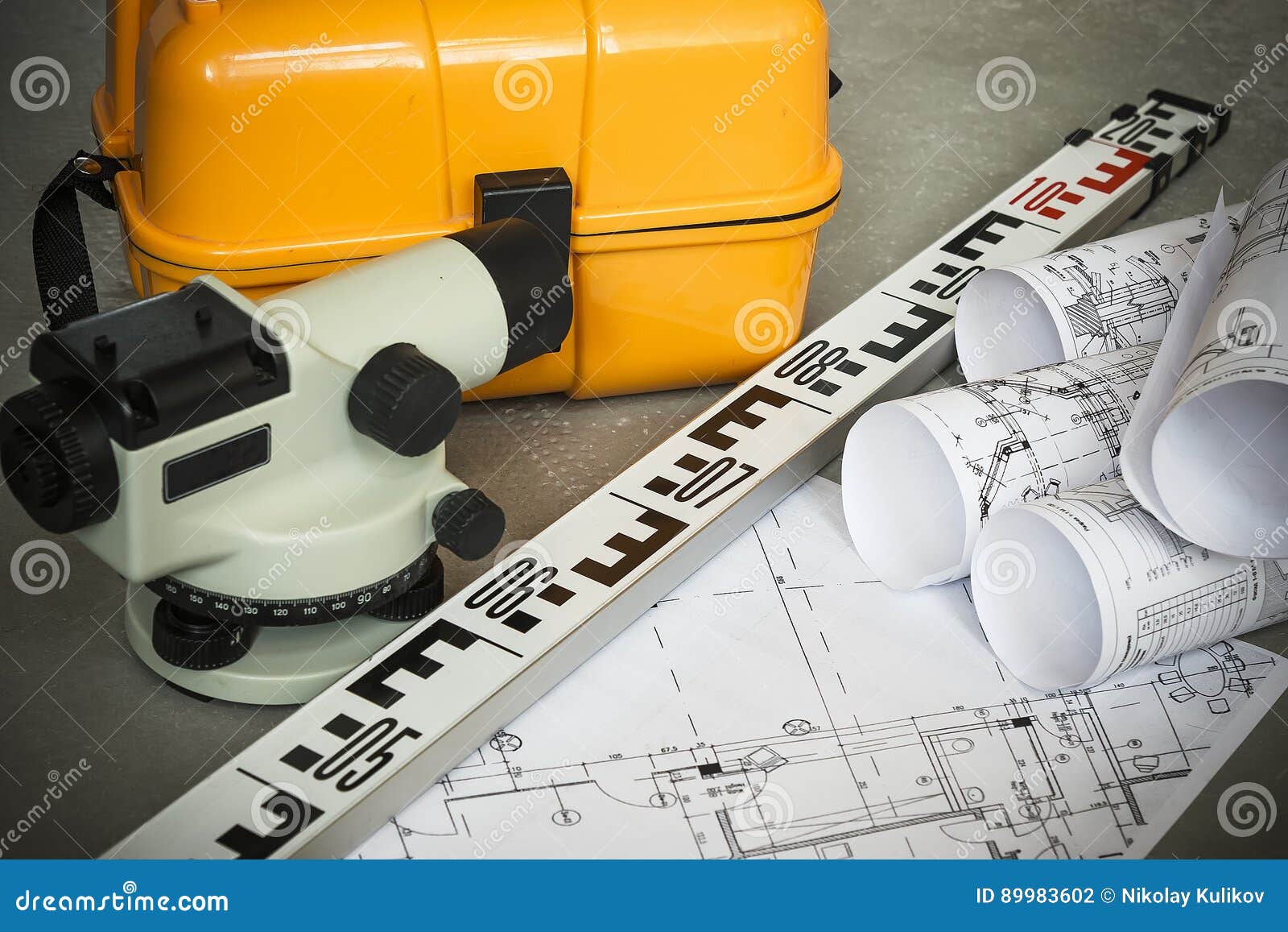 Important Surveying on the Construction Site the Foreman Stock Photo ...