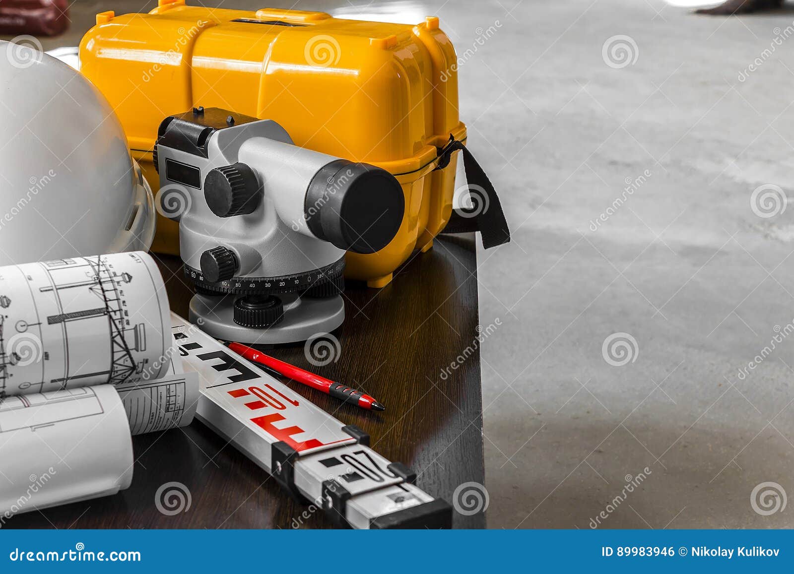 Important Surveying on the Construction Site the Foreman Stock Photo ...