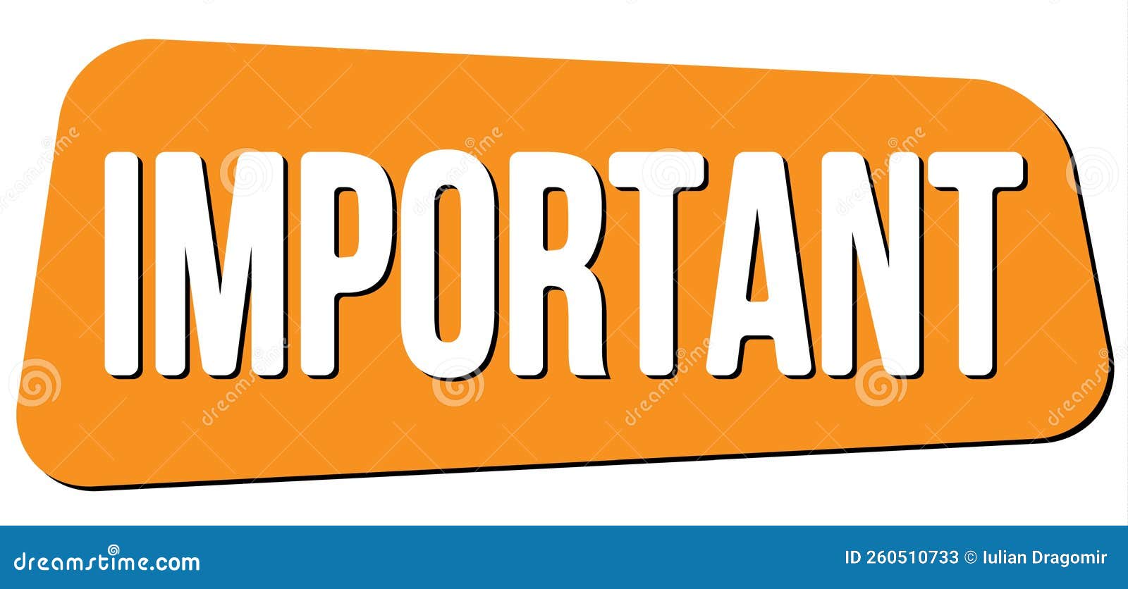IMPORTANT Text on Orange Trapeze Stamp Sign Stock Illustration ...