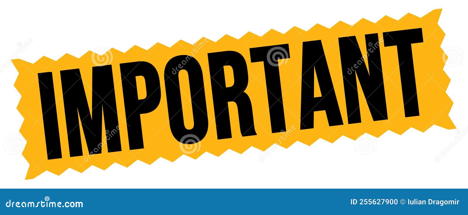 IMPORTANT Text Written on Orange-black Zig-zag Stamp Stock Illustration ...