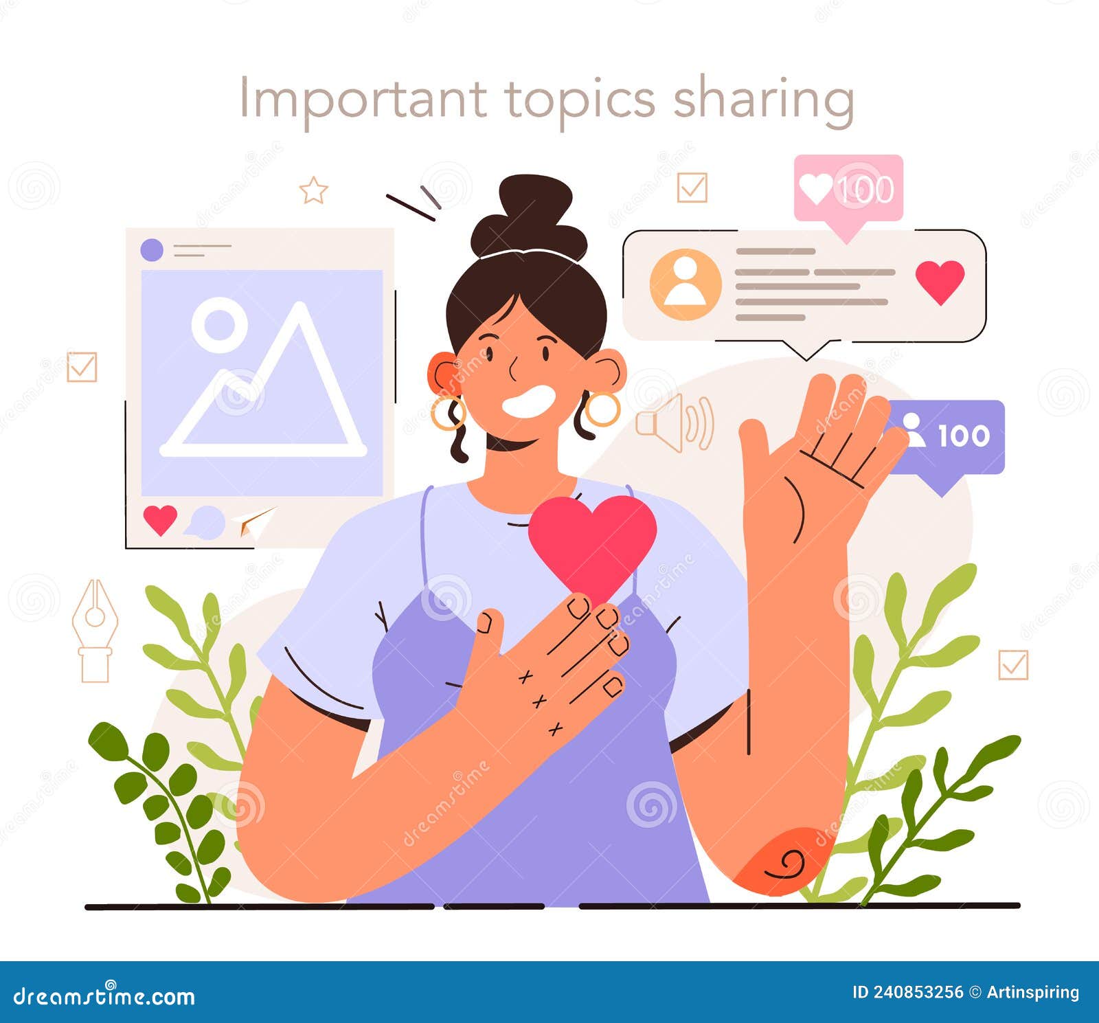 Important Topic Sharing. Social Media Content Manager Guidance Stock ...