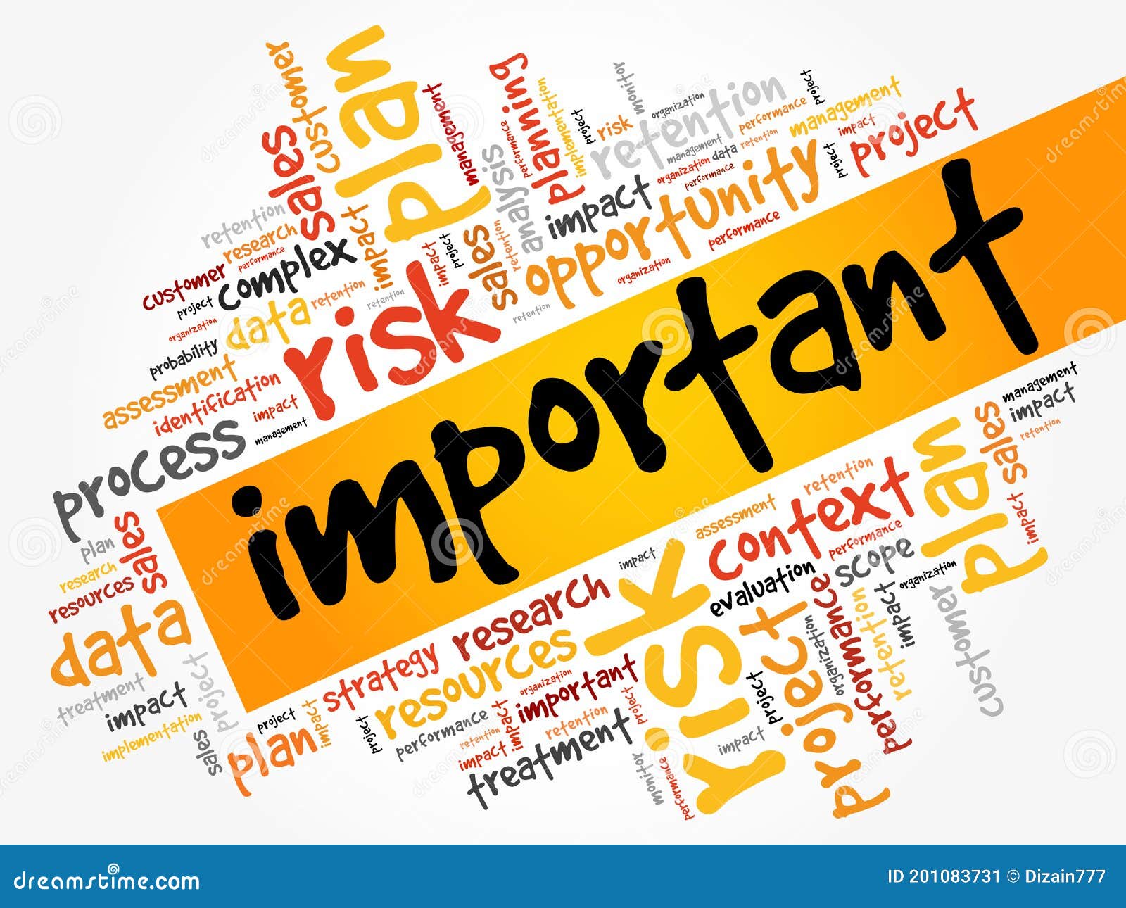 Important word cloud stock illustration. Illustration of express ...