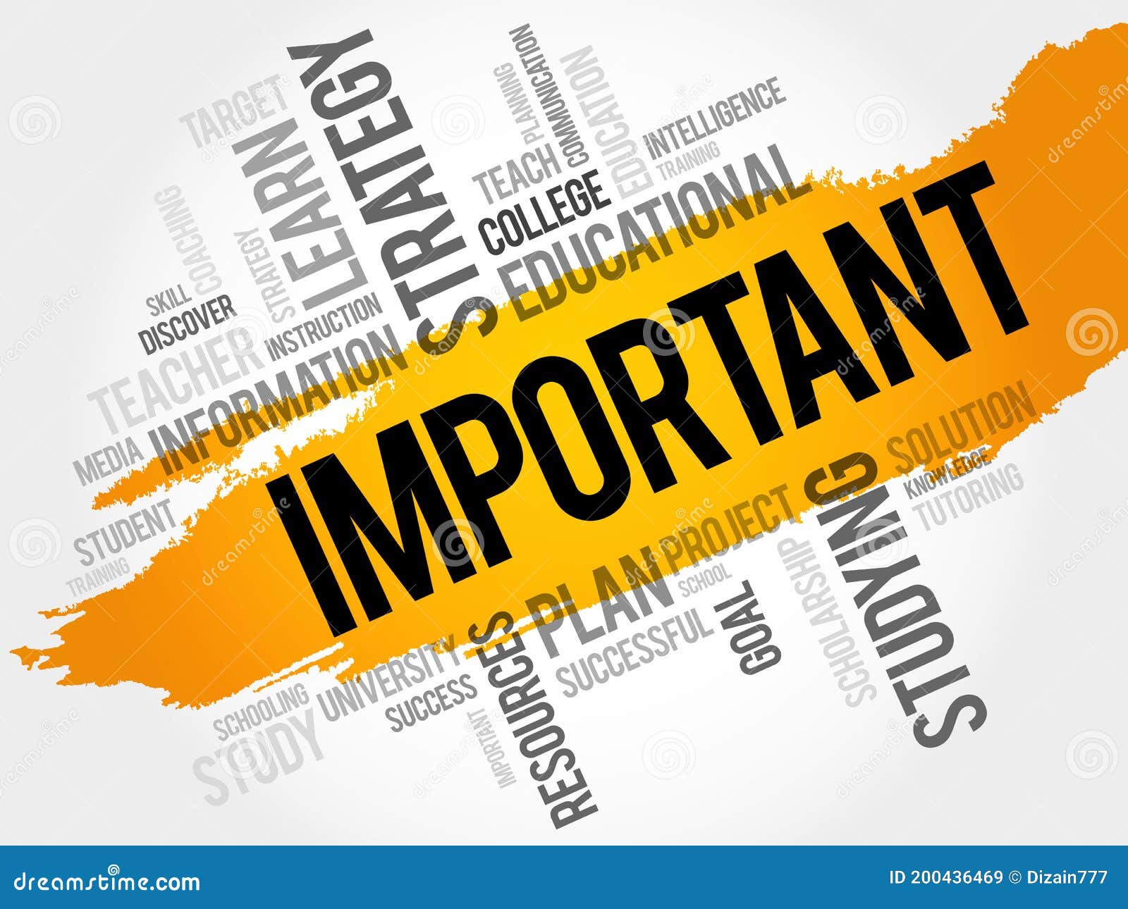 IMPORTANT word cloud stock illustration. Illustration of deadline ...