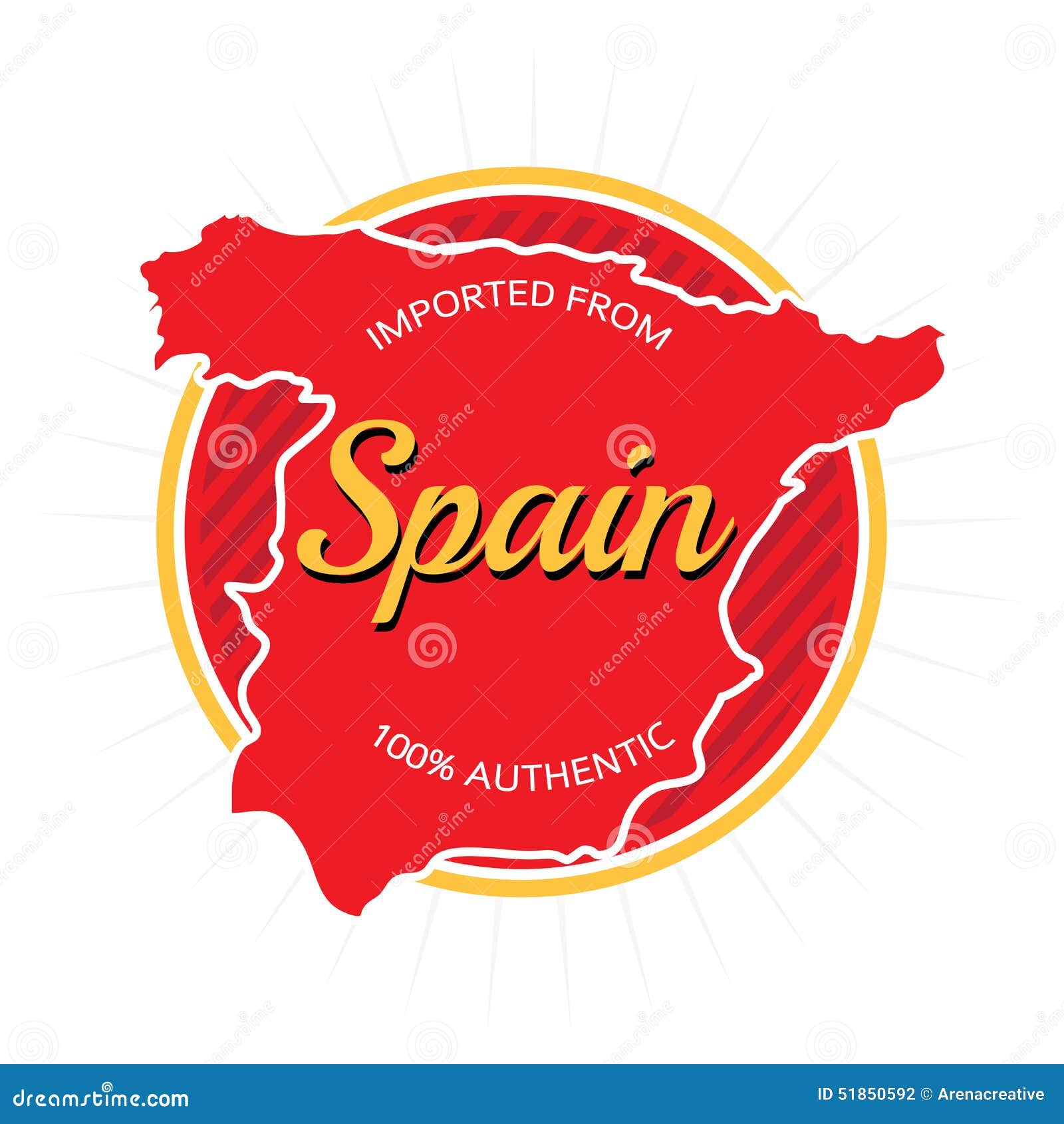 Imported from Spain Label stock vector. Illustration of copyright ...