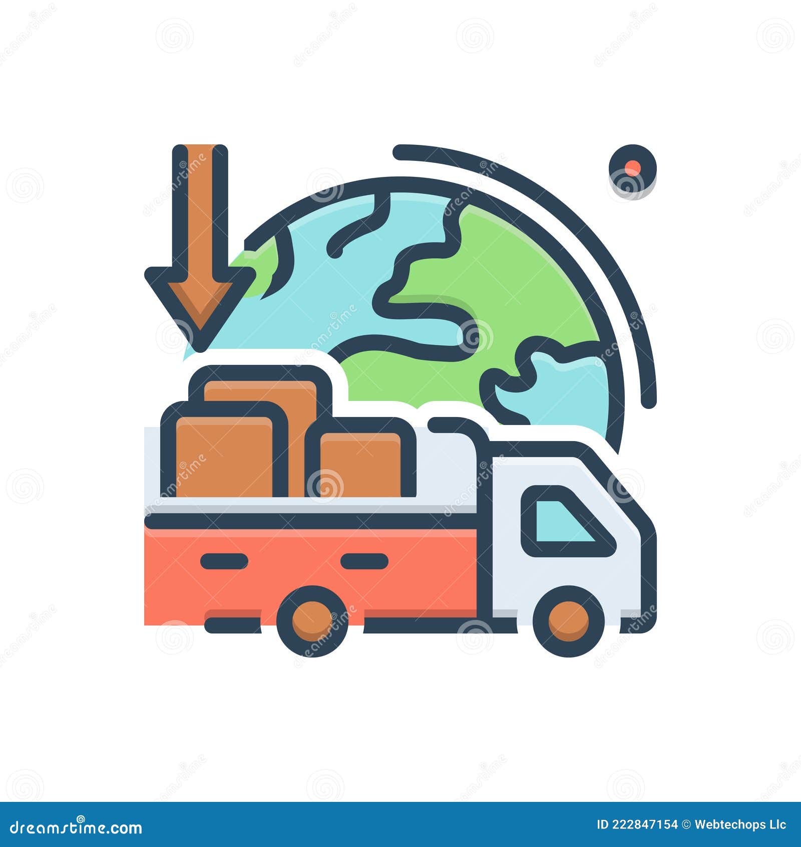 Color Illustration Icon for Importers, Transport and Goods Stock ...