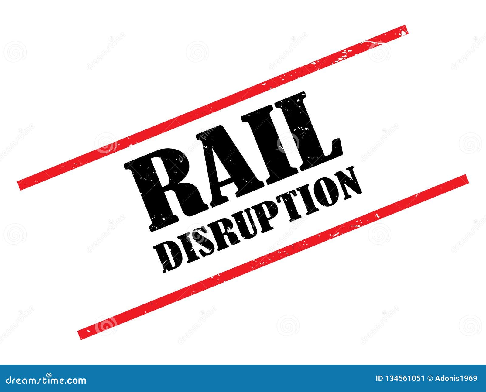 Rail disruption stamp stock illustration. Illustration of text - 134561051
