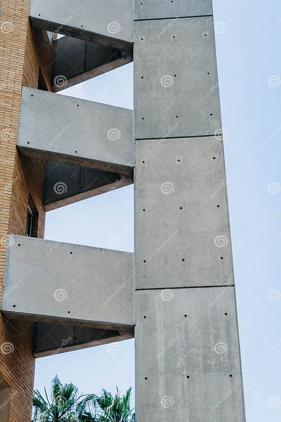 Imposing Brutalist Architecture Building Under a Clear Blue Sky. this ...