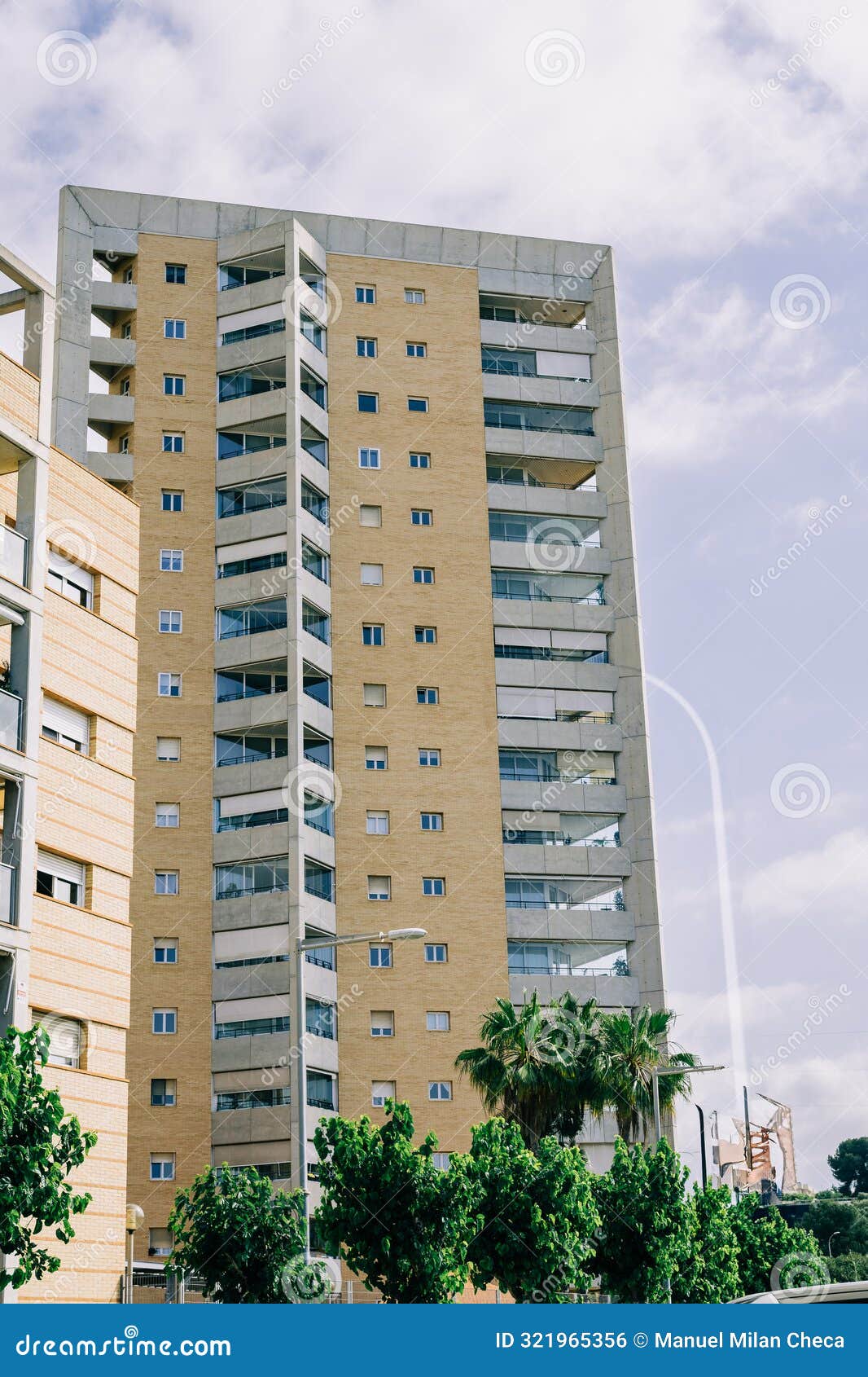 Imposing Brutalist Architecture Building Under A Clear Blue Sky. This ...