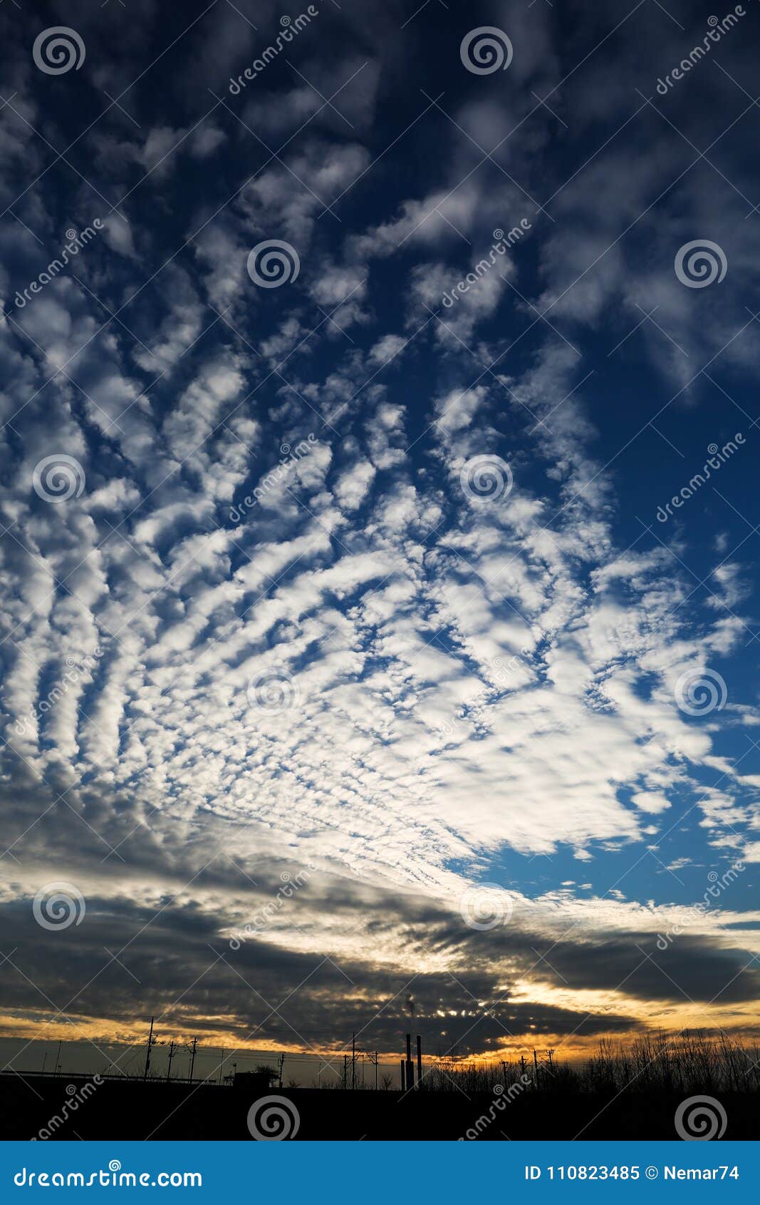 Imposing Cloud Texture at Sunset Stock Image - Image of environment ...
