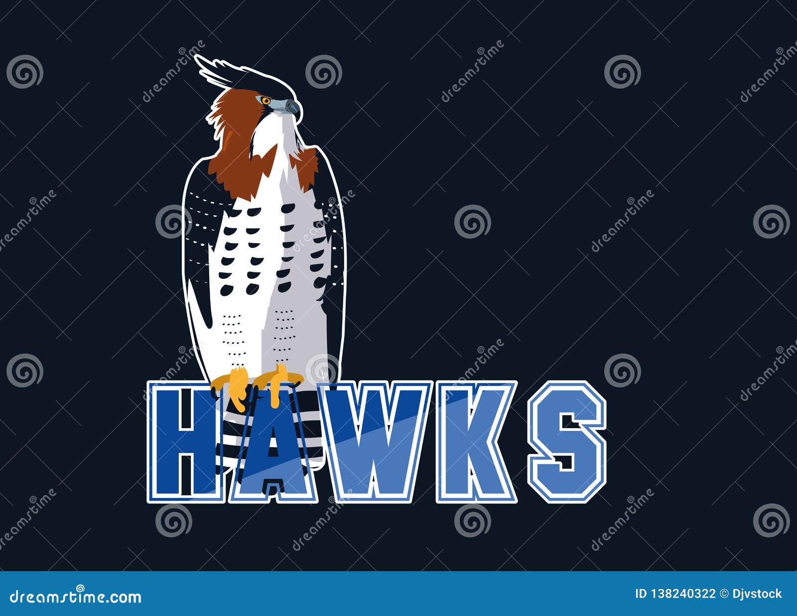 Imposing Hawks Bird with Word Stock Vector - Illustration of power ...