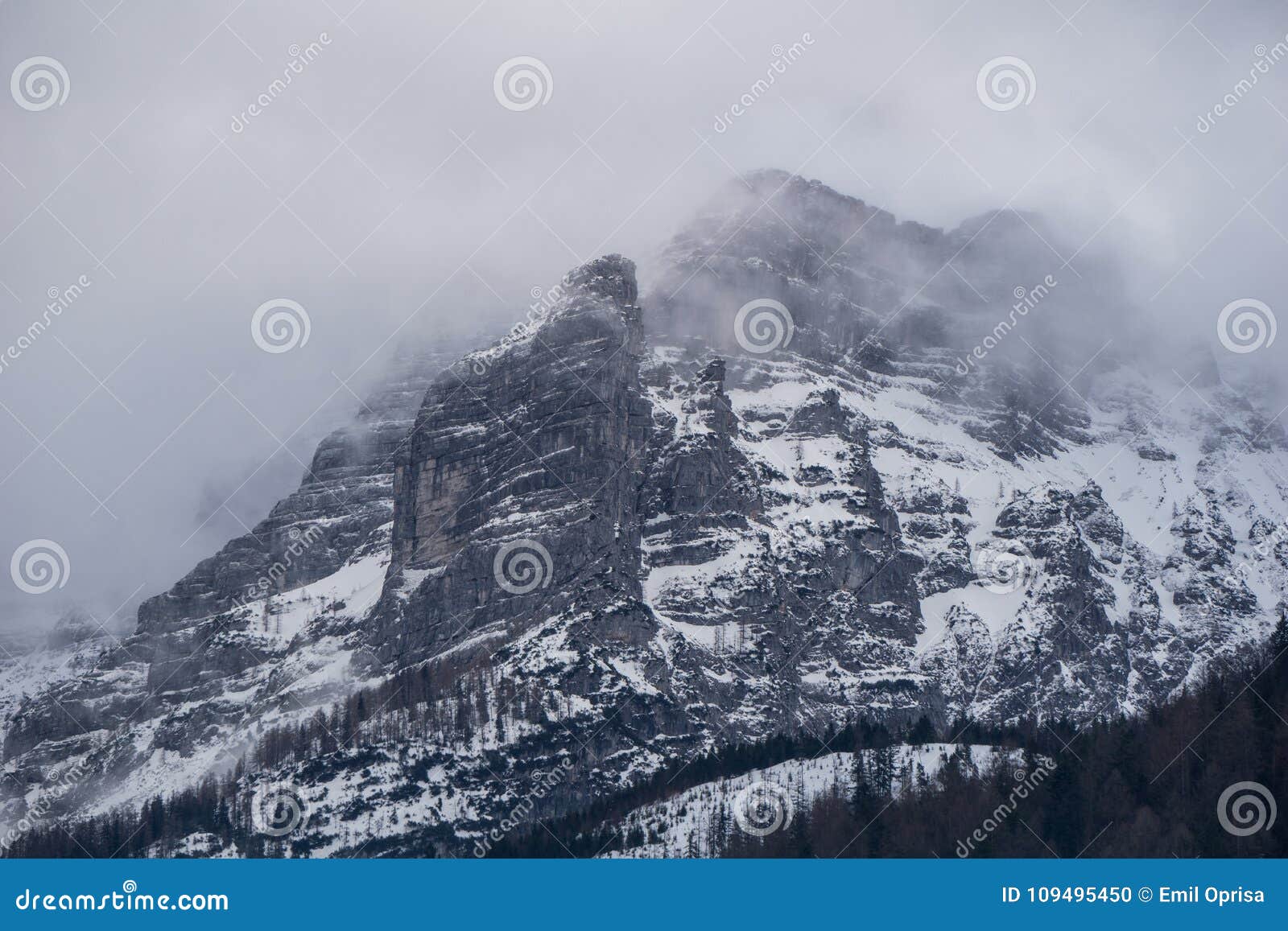 Imposing Landscape in the Austrian Alps with Towering Cliffs Engulfed ...