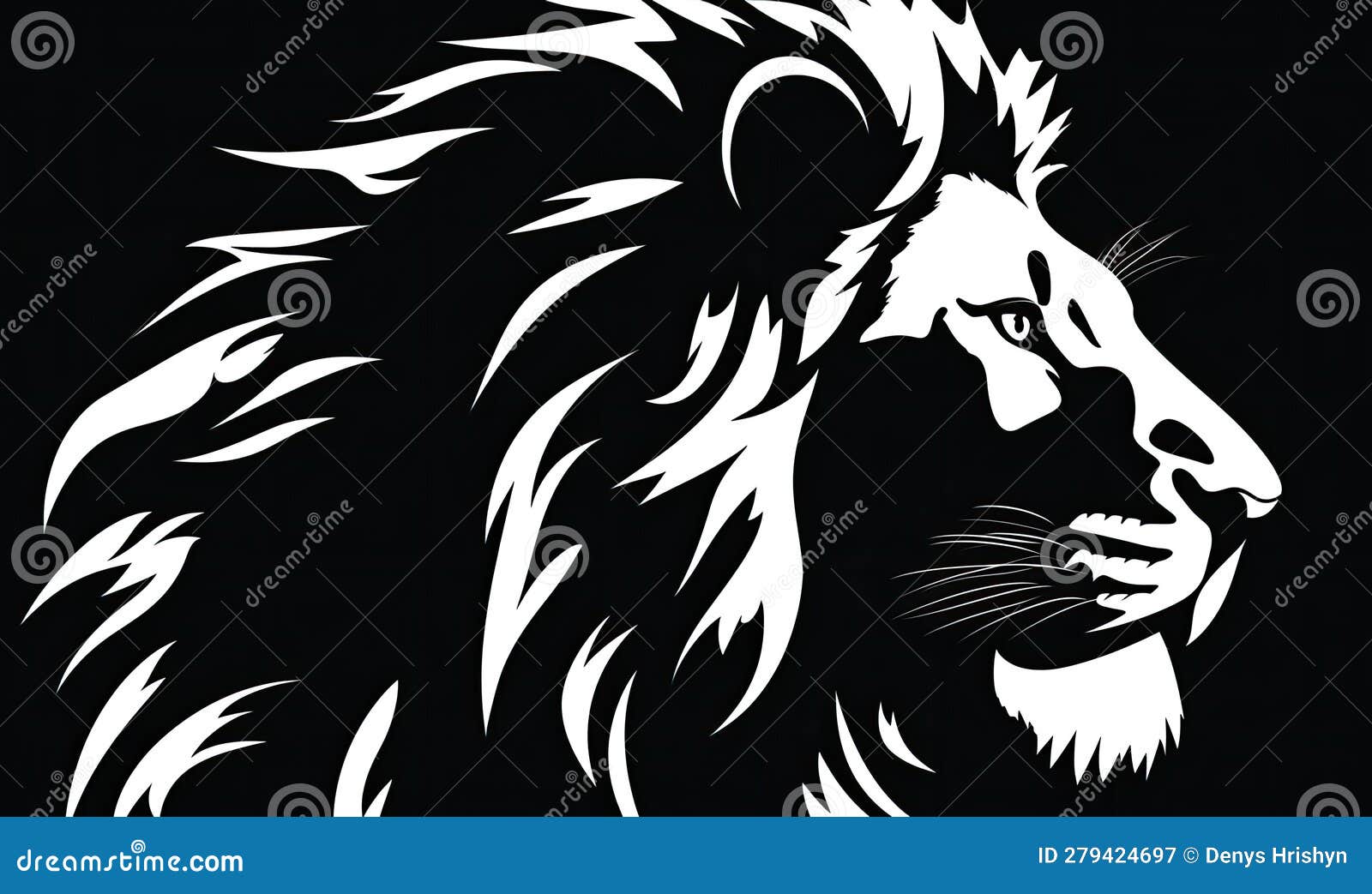 Imposing Lion Statue In An Ancient Temple, Illuminated By Soft Rays Of ...