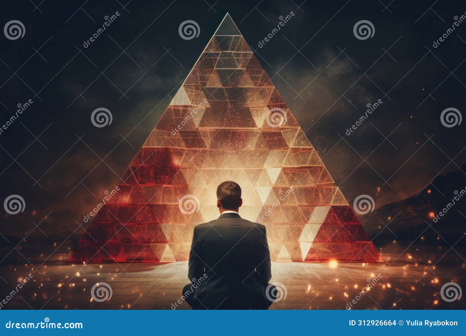 Imposing Man Pyramid View. Generate Ai Stock Illustration ...